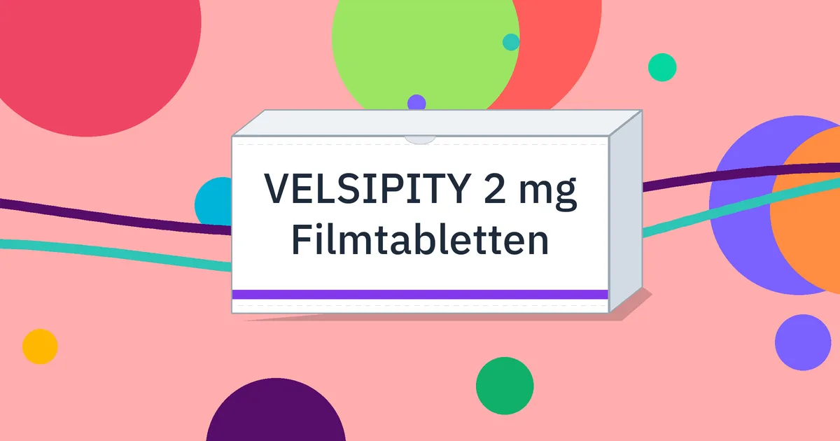Symbolbild: Packung mit der Aufschrift VELSIPITY 2 mg Filmtabletten (PZN 20106077) – Verfügbarkeit und Bezug in Apotheken in Frankfurt am Main