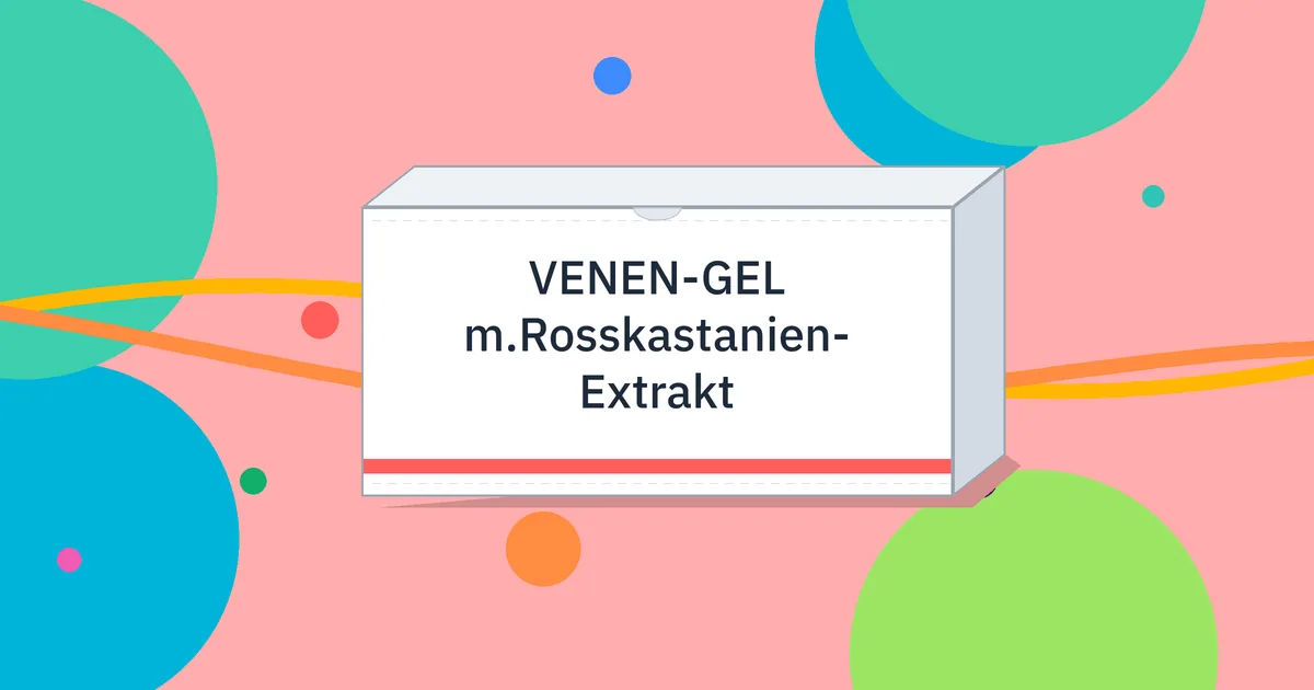 Symbolbild: Packung mit der Aufschrift VENEN-GEL m.Rosskastanien-Extrakt (PZN 12480264) – Verfügbarkeit und Bezug in Apotheken in Frankfurt am Main