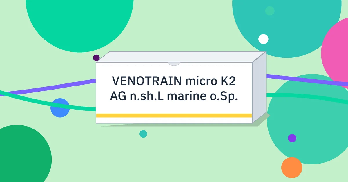 Symbolbild: Packung mit der Aufschrift VENOTRAIN micro K2 AG n.sh.L marine o.Sp. (PZN 04355651) – Verfügbarkeit und Bezug in Apotheken in Frankfurt am Main