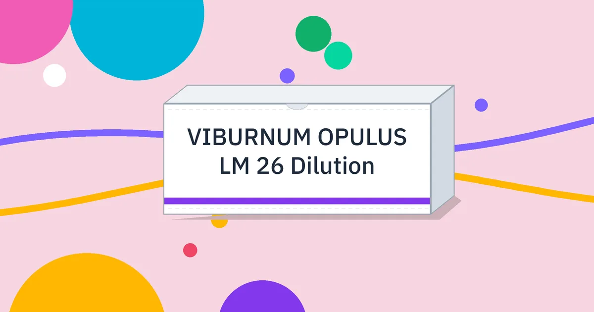 Symbolbild: Packung mit der Aufschrift VIBURNUM OPULUS LM 26 Dilution (PZN 13271226) – Verfügbarkeit und Bezug in Apotheken in Frankfurt am Main