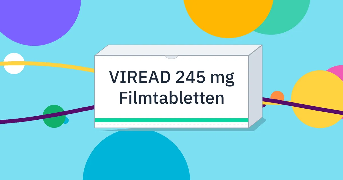 Symbolbild: Packung mit der Aufschrift VIREAD 245 mg Filmtabletten (PZN 18083512) – Verfügbarkeit und Bezug in Apotheken in Frankfurt am Main
