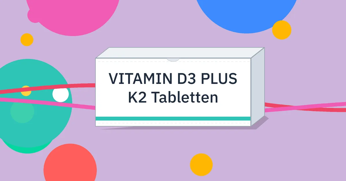 Symbolbild: Packung mit der Aufschrift VITAMIN D3 PLUS K2 Tabletten (PZN 11554641) – Verfügbarkeit und Bezug in Apotheken in Frankfurt am Main