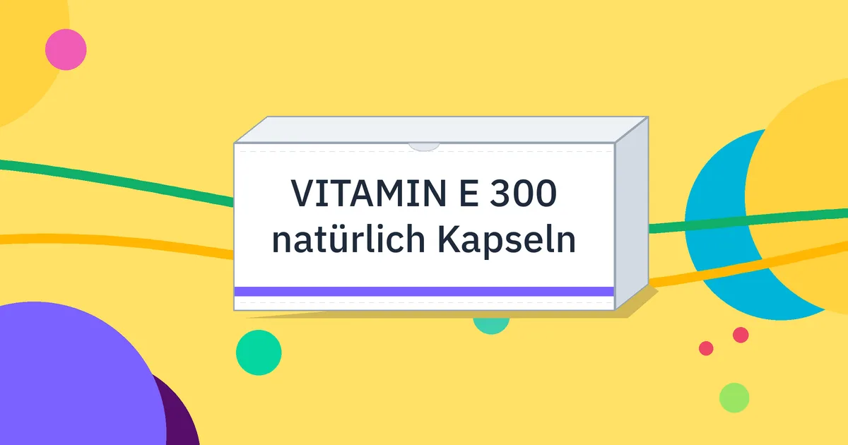 Symbolbild: Packung mit der Aufschrift VITAMIN E 300 natürlich Kapseln (PZN 18666308) – Verfügbarkeit und Bezug in Apotheken in Frankfurt am Main
