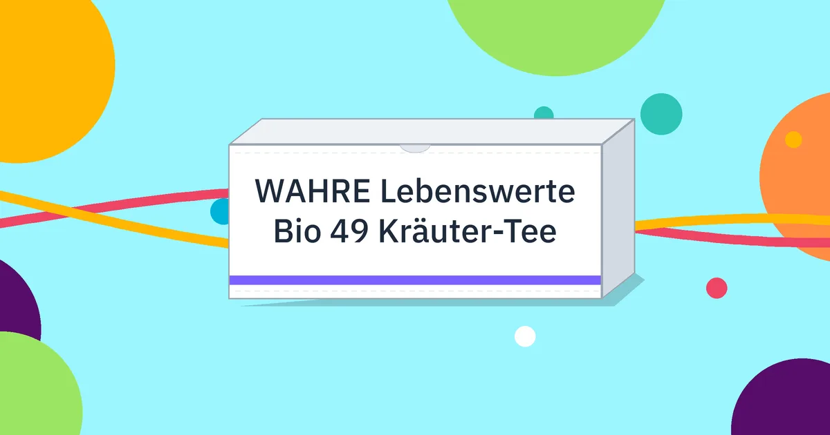 Symbolbild: Packung mit der Aufschrift WAHRE Lebenswerte Bio 49 Kräuter-Tee (PZN 20646649) – Verfügbarkeit und Bezug in Apotheken in Frankfurt am Main