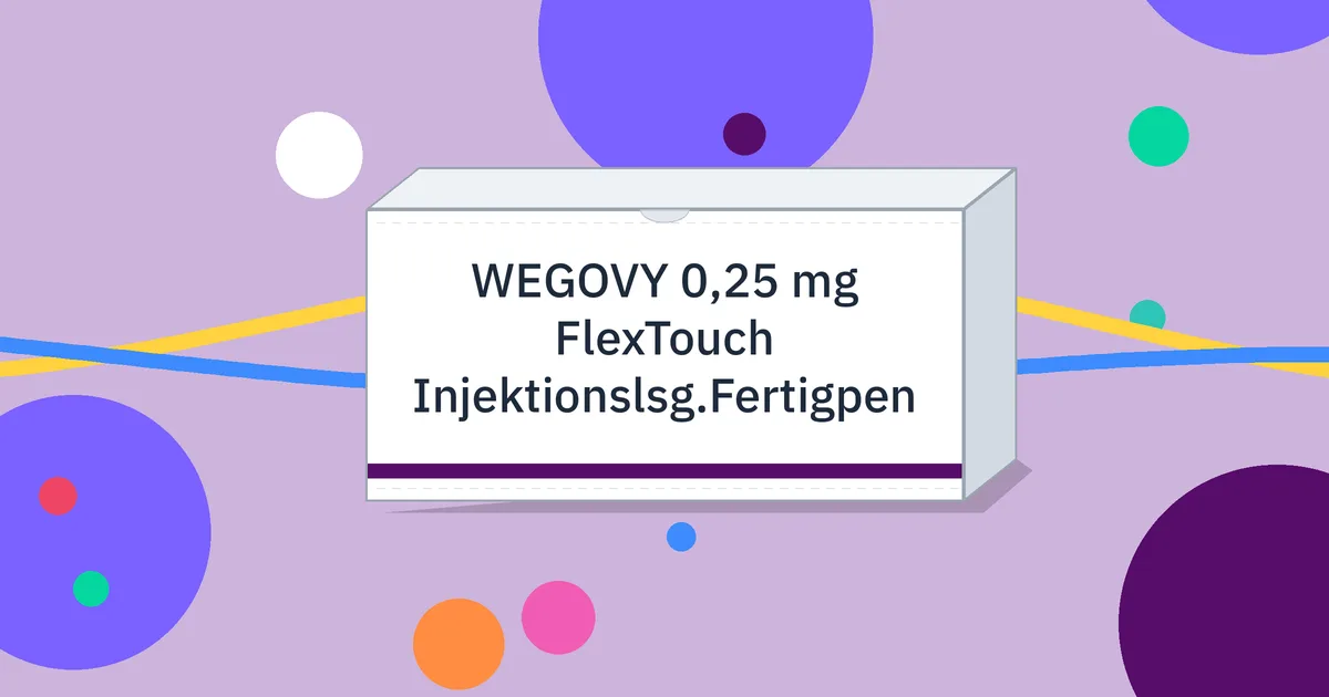 Symbolbild: Packung mit der Aufschrift WEGOVY 0,25 mg FlexTouch Injektionslsg.Fertigpen (PZN 19370030) – Verfügbarkeit und Bezug in Apotheken in Frankfurt am Main