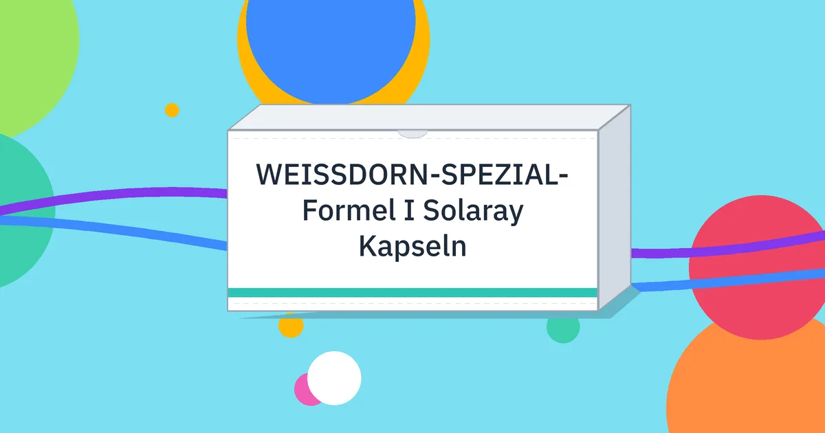 Symbolbild: Packung mit der Aufschrift WEISSDORN-SPEZIAL-Formel I Solaray Kapseln (PZN 19686589) – Verfügbarkeit und Bezug in Apotheken in Frankfurt am Main