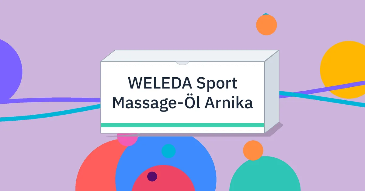 Symbolbild: Packung mit der Aufschrift WELEDA Sport Massage-Öl Arnika (PZN 19623519) – Verfügbarkeit und Bezug in Apotheken in Frankfurt am Main
