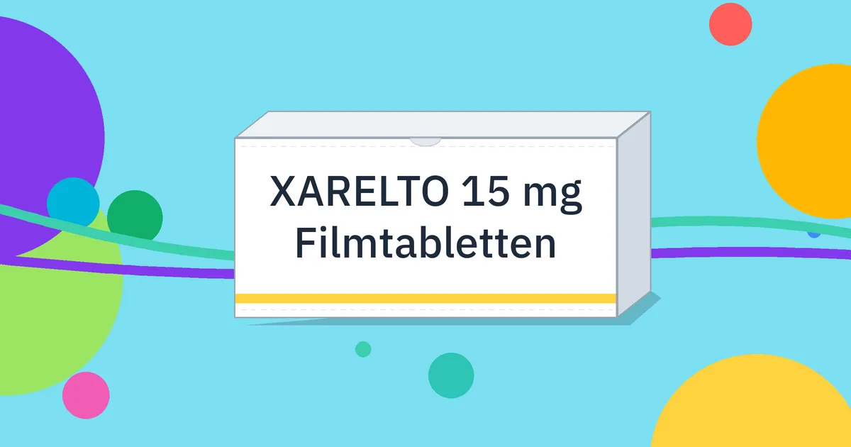 Symbolbild: Packung mit der Aufschrift XARELTO 15 mg Filmtabletten (PZN 10058590) – Verfügbarkeit und Bezug in Apotheken in Frankfurt am Main