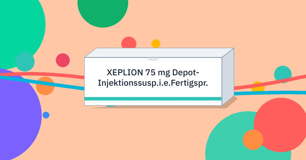 Symbolbild: Packung mit der Aufschrift XEPLION 75 mg Depot-Injektionssusp.i.e.Fertigspr. (PZN 19745955) – Verfügbarkeit und Bezug in Apotheken in Frankfurt am Main