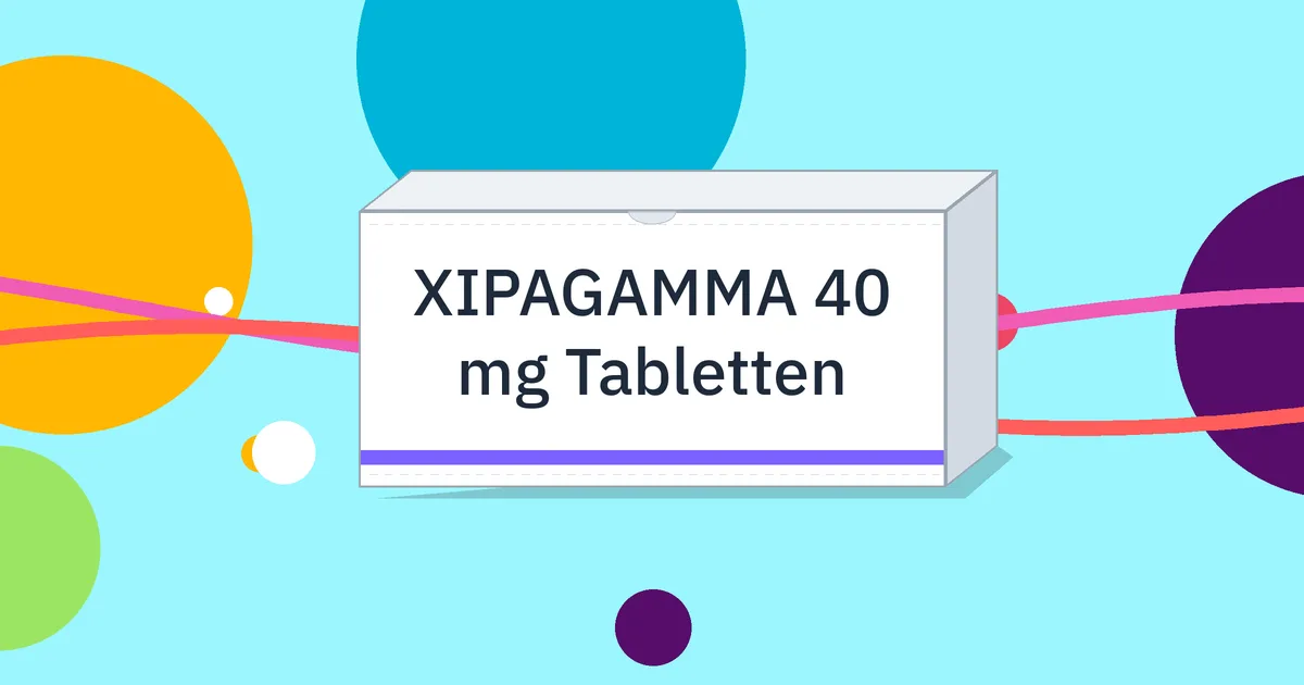 Symbolbild: Packung mit der Aufschrift XIPAGAMMA 40 mg Tabletten (PZN 16013571) – Verfügbarkeit und Bezug in Apotheken in Frankfurt am Main