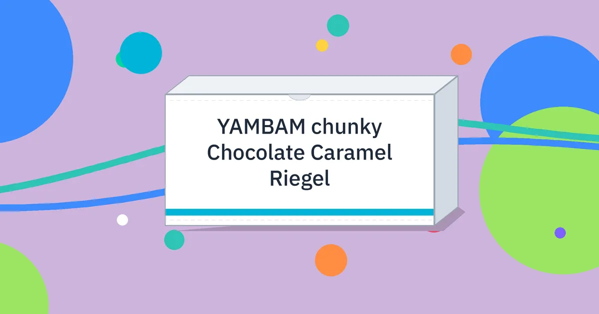 Symbolbild: Packung mit der Aufschrift YAMBAM chunky Chocolate Caramel Riegel (PZN 14036906) – Verfügbarkeit und Bezug in Apotheken in Frankfurt am Main