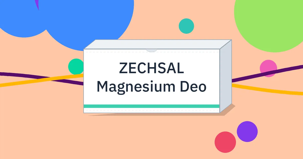 Symbolbild: Packung mit der Aufschrift ZECHSAL Magnesium Deo (PZN 16235840) – Verfügbarkeit und Bezug in Apotheken in Frankfurt am Main