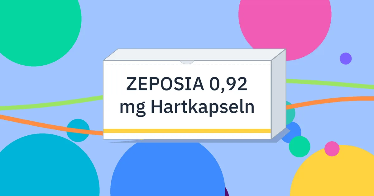 Symbolbild: Packung mit der Aufschrift ZEPOSIA 0,92 mg Hartkapseln (PZN 17586292) – Verfügbarkeit und Bezug in Apotheken in Frankfurt am Main