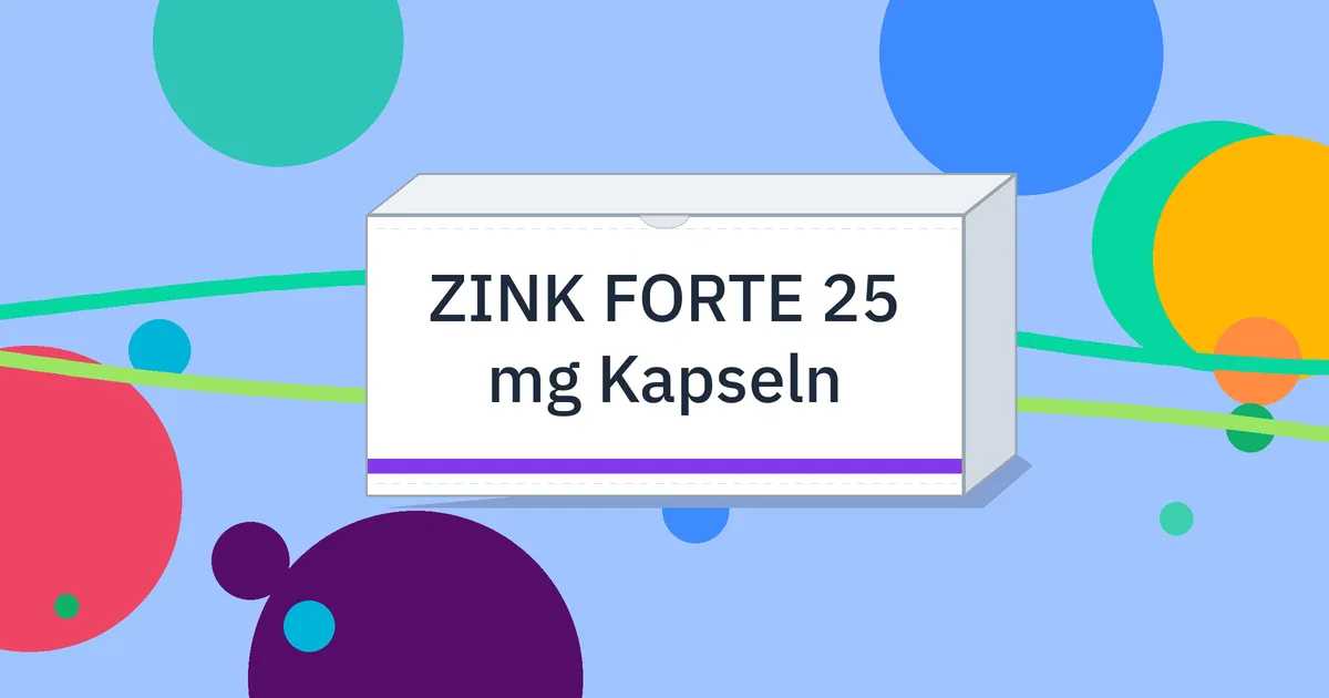 Symbolbild: Packung mit der Aufschrift ZINK FORTE 25 mg Kapseln (PZN 19099863) – Verfügbarkeit und Bezug in Apotheken in Frankfurt am Main