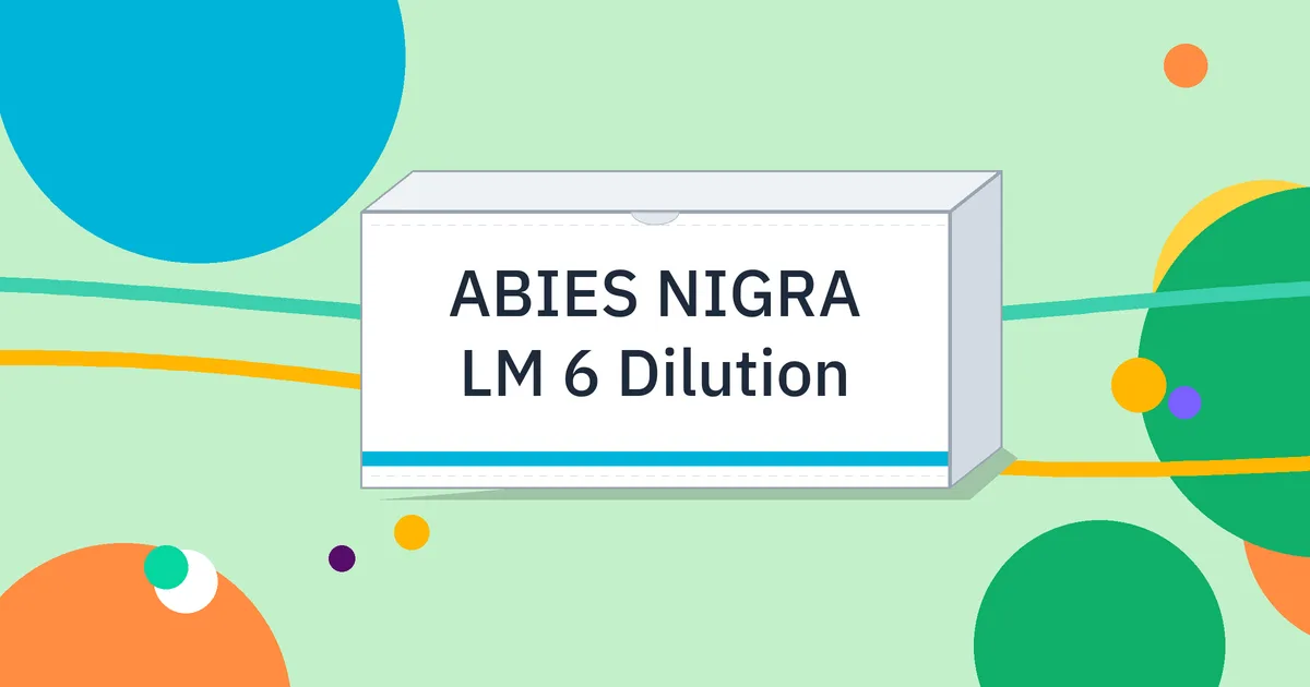 Symbolbild: Packung mit der Aufschrift ABIES NIGRA LM 6 Dilution (PZN 13260240) – Verfügbarkeit und Bezug in Apotheken in Frankfurt am Main