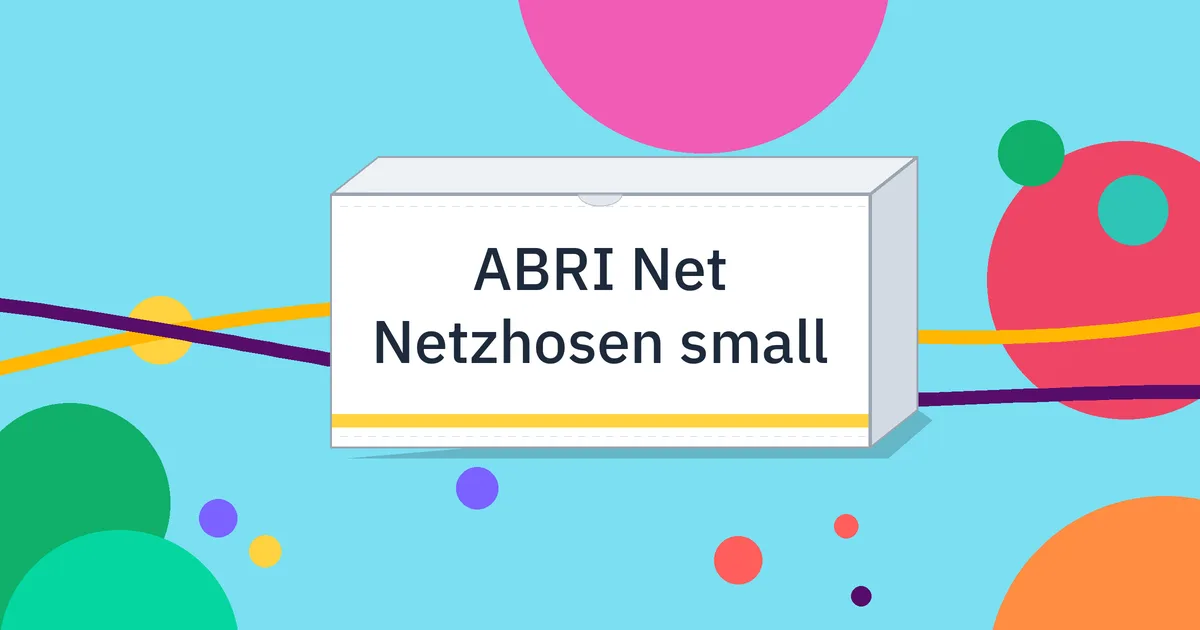 Symbolbild: Packung mit der Aufschrift ABRI Net Netzhosen small (PZN 00753633) – Verfügbarkeit und Bezug in Apotheken in Frankfurt am Main