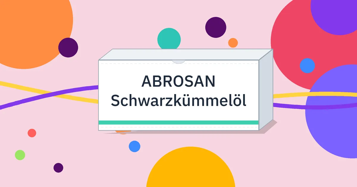 Symbolbild: Packung mit der Aufschrift ABROSAN Schwarzkümmelöl (PZN 14415779) – Verfügbarkeit und Bezug in Apotheken in Frankfurt am Main