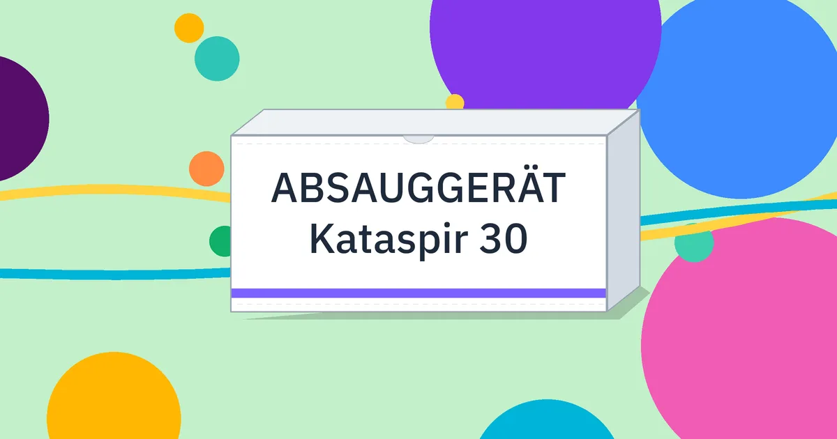 Symbolbild: Packung mit der Aufschrift ABSAUGGERÄT Kataspir 30 (PZN 06793088) – Verfügbarkeit und Bezug in Apotheken in Frankfurt am Main