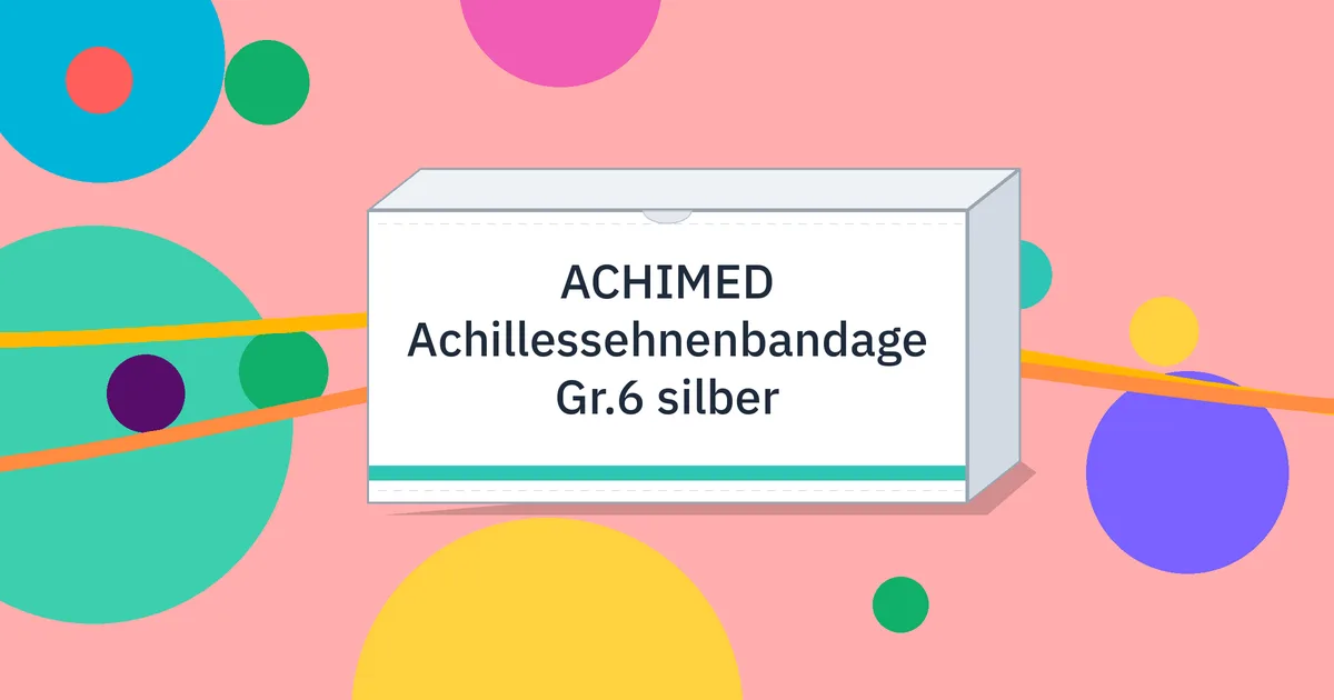 Symbolbild: Packung mit der Aufschrift ACHIMED Achillessehnenbandage Gr.6 silber (PZN 15314684) – Verfügbarkeit und Bezug in Apotheken in Frankfurt am Main