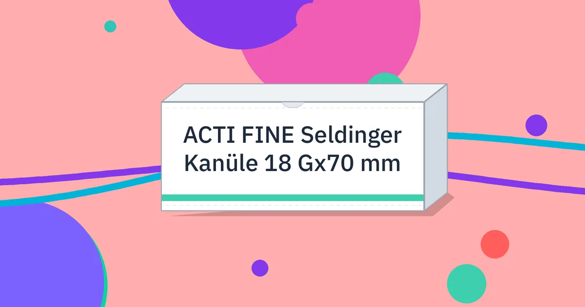 Symbolbild: Packung mit der Aufschrift ACTI FINE Seldinger Kanüle 18 Gx70 mm (PZN 07746524) – Verfügbarkeit und Bezug in Apotheken in Frankfurt am Main