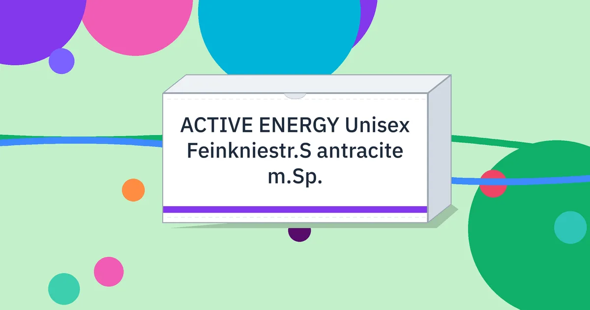 Symbolbild: Packung mit der Aufschrift ACTIVE ENERGY Unisex Feinkniestr.S antracite m.Sp. (PZN 06448411) – Verfügbarkeit und Bezug in Apotheken in Frankfurt am Main