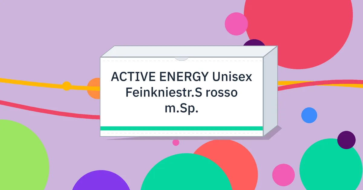 Symbolbild: Packung mit der Aufschrift ACTIVE ENERGY Unisex Feinkniestr.S rosso m.Sp. (PZN 16194271) – Verfügbarkeit und Bezug in Apotheken in Frankfurt am Main