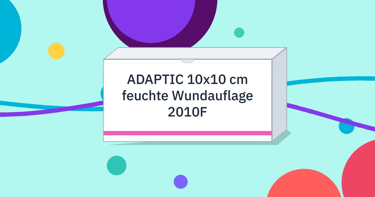 Symbolbild: Packung mit der Aufschrift ADAPTIC 10x10 cm feuchte Wundauflage 2010F (PZN 17245450) – Verfügbarkeit und Bezug in Apotheken in Frankfurt am Main