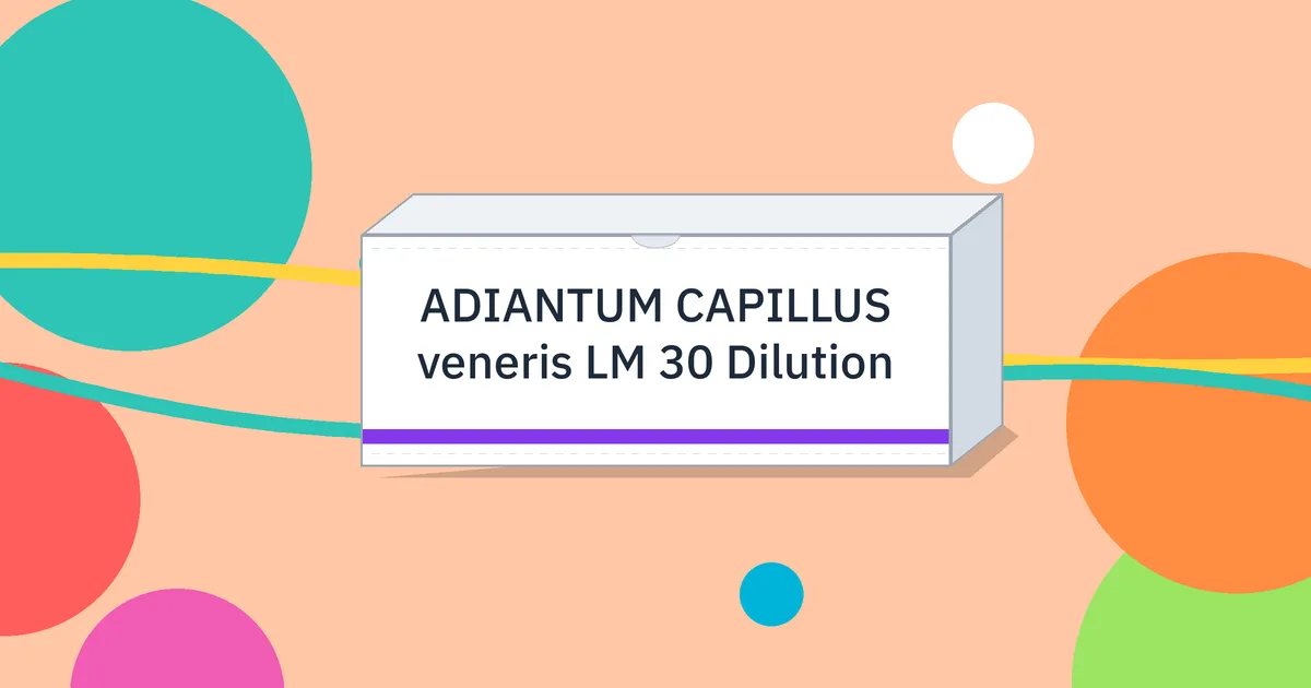 Symbolbild: Packung mit der Aufschrift ADIANTUM CAPILLUS veneris LM 30 Dilution (PZN 13295876) – Verfügbarkeit und Bezug in Apotheken in Frankfurt am Main
