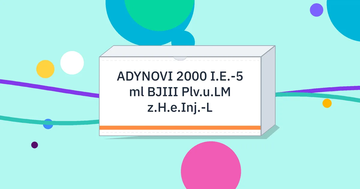 Symbolbild: Packung mit der Aufschrift ADYNOVI 2000 I.E.-5 ml BJIII Plv.u.LM z.H.e.Inj.-L (PZN 17616395) – Verfügbarkeit und Bezug in Apotheken in Frankfurt am Main