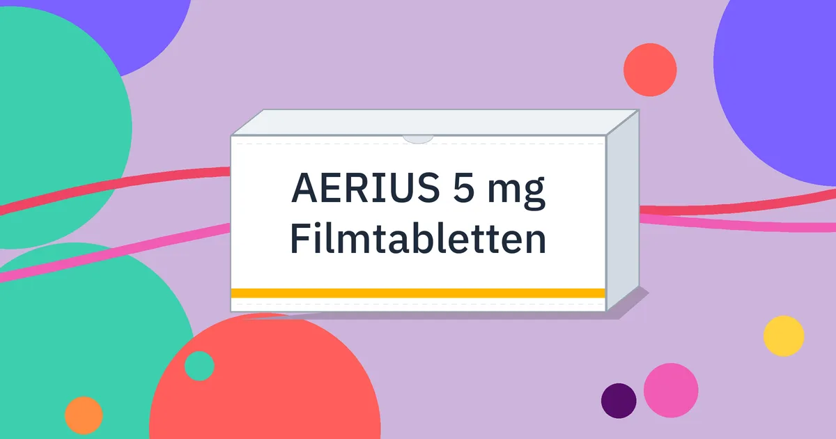 Symbolbild: Packung mit der Aufschrift AERIUS 5 mg Filmtabletten (PZN 03379023) – Verfügbarkeit und Bezug in Apotheken in Frankfurt am Main