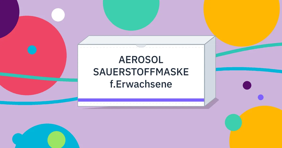 Symbolbild: Packung mit der Aufschrift AEROSOL SAUERSTOFFMASKE f.Erwachsene (PZN 15740085) – Verfügbarkeit und Bezug in Apotheken in Frankfurt am Main