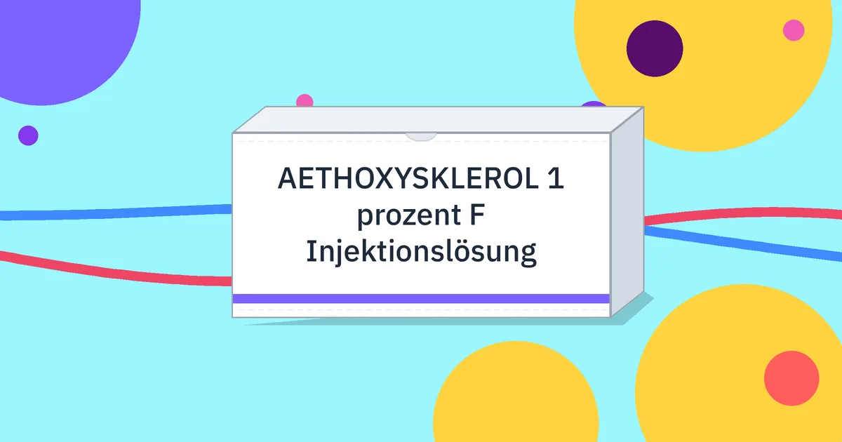 Symbolbild: Packung mit der Aufschrift AETHOXYSKLEROL 1 prozent F Injektionslösung (PZN 07277644) – Verfügbarkeit und Bezug in Apotheken in Frankfurt am Main
