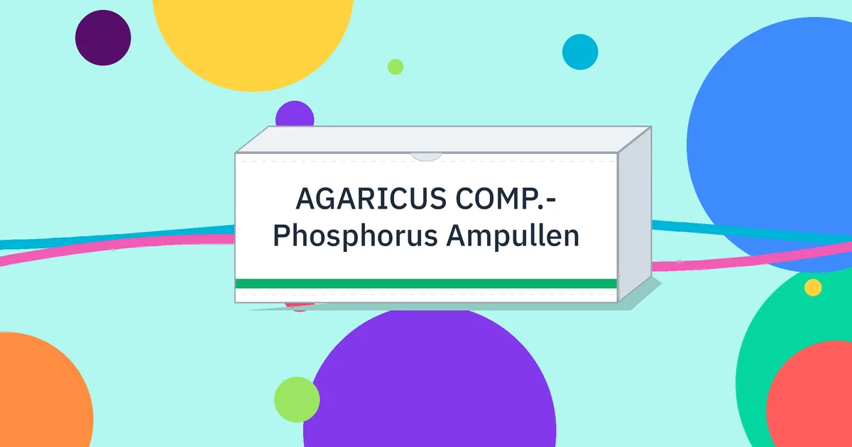 Symbolbild: Packung mit der Aufschrift AGARICUS COMP.-Phosphorus Ampullen (PZN 01617197) – Verfügbarkeit und Bezug in Apotheken in Frankfurt am Main