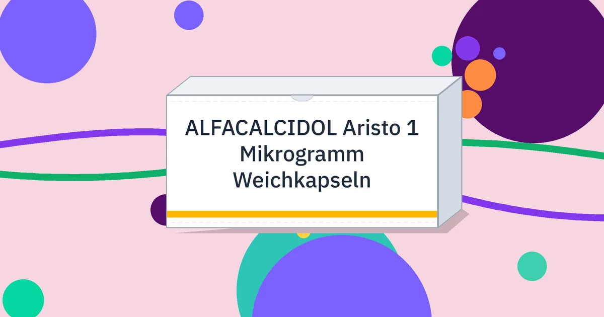 Symbolbild: Packung mit der Aufschrift ALFACALCIDOL Aristo 1 Mikrogramm Weichkapseln (PZN 11228404) – Verfügbarkeit und Bezug in Apotheken in Frankfurt am Main
