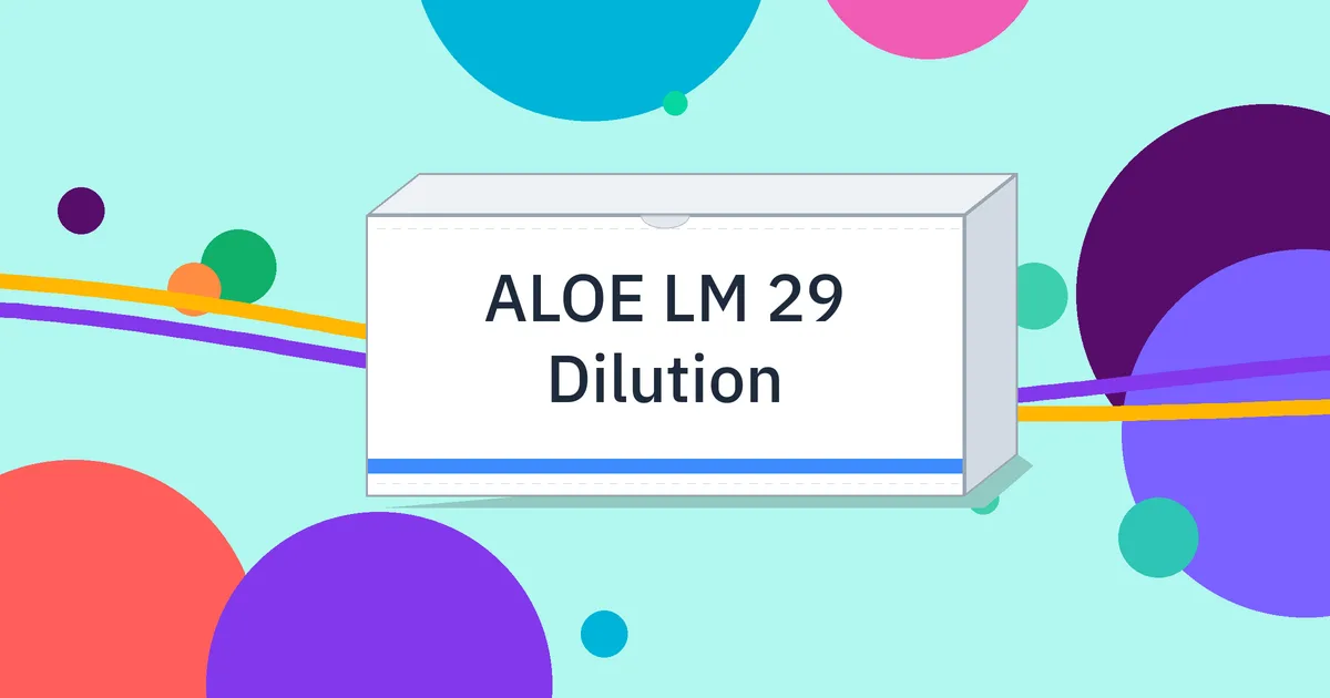 Symbolbild: Packung mit der Aufschrift ALOE LM 29 Dilution (PZN 12757731) – Verfügbarkeit und Bezug in Apotheken in Frankfurt am Main