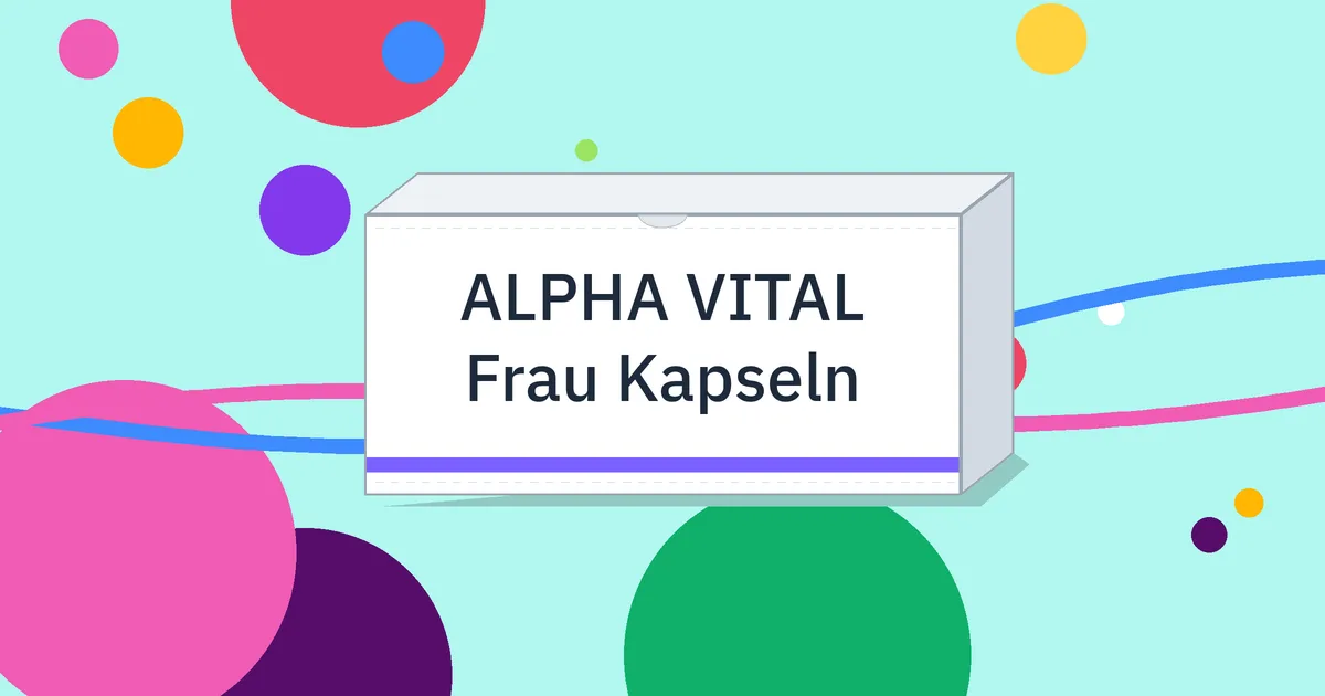 Symbolbild: Packung mit der Aufschrift ALPHA VITAL Frau Kapseln (PZN 18704701) – Verfügbarkeit und Bezug in Apotheken in Frankfurt am Main