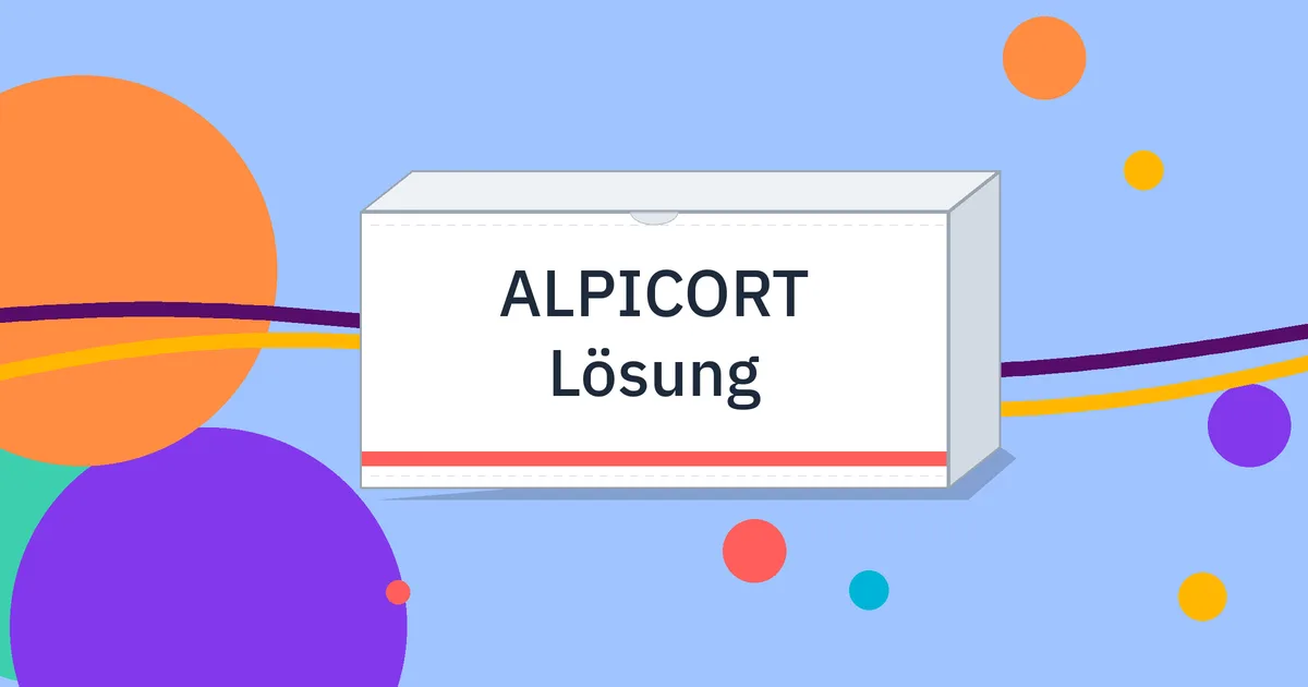 Symbolbild: Packung mit der Aufschrift ALPICORT Lösung (PZN 03035625) – Verfügbarkeit und Bezug in Apotheken in Frankfurt am Main