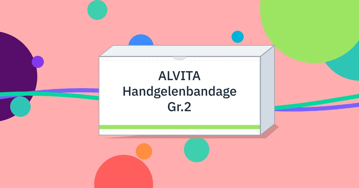 Symbolbild: Packung mit der Aufschrift ALVITA Handgelenbandage Gr.2 (PZN 11151699) – Verfügbarkeit und Bezug in Apotheken in Frankfurt am Main