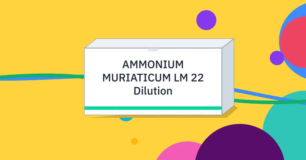 Symbolbild: Packung mit der Aufschrift AMMONIUM MURIATICUM LM 22 Dilution (PZN 12761170) – Verfügbarkeit und Bezug in Apotheken in Frankfurt am Main