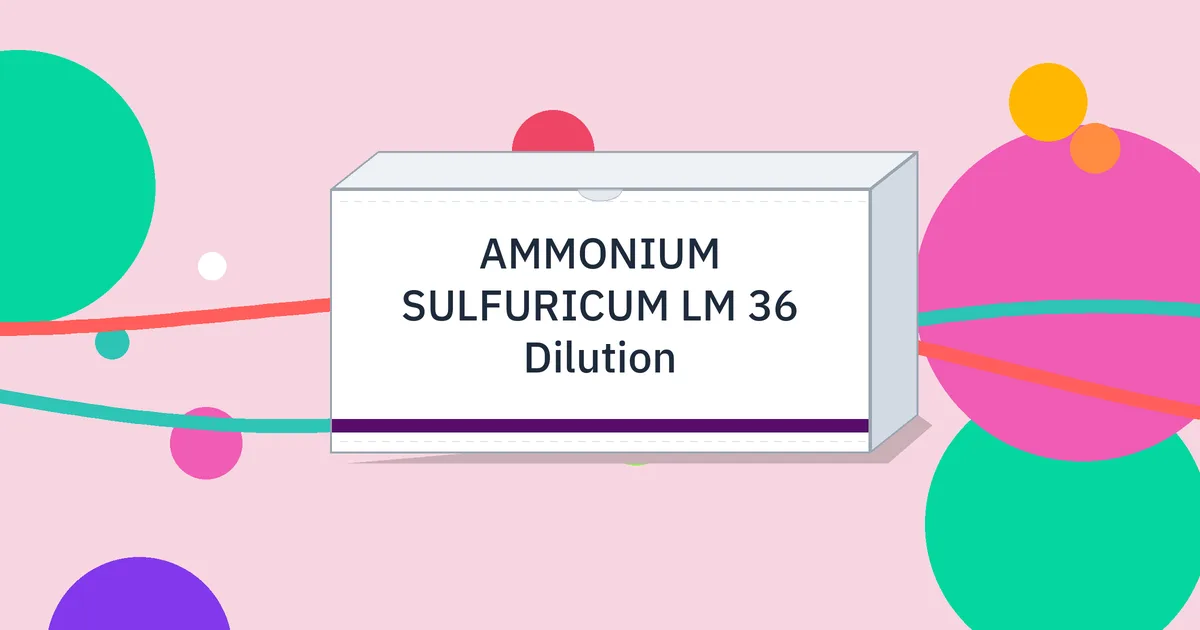 Symbolbild: Packung mit der Aufschrift AMMONIUM SULFURICUM LM 36 Dilution (PZN 13323437) – Verfügbarkeit und Bezug in Apotheken in Frankfurt am Main