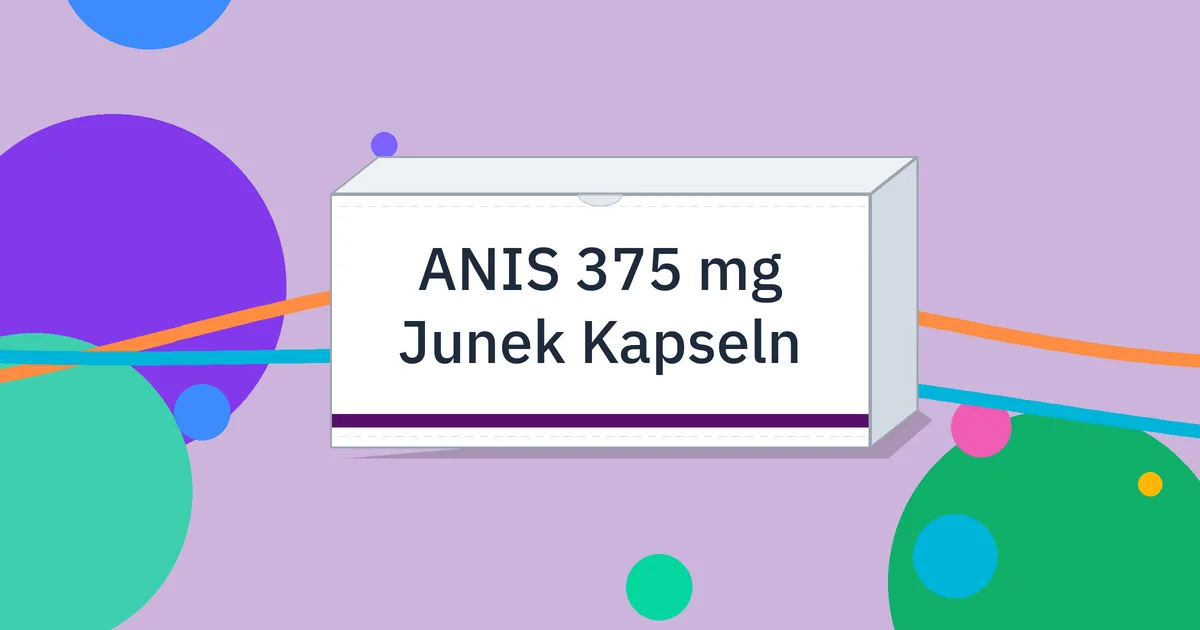 Symbolbild: Packung mit der Aufschrift ANIS 375 mg Junek Kapseln (PZN 10051116) – Verfügbarkeit und Bezug in Apotheken in Frankfurt am Main