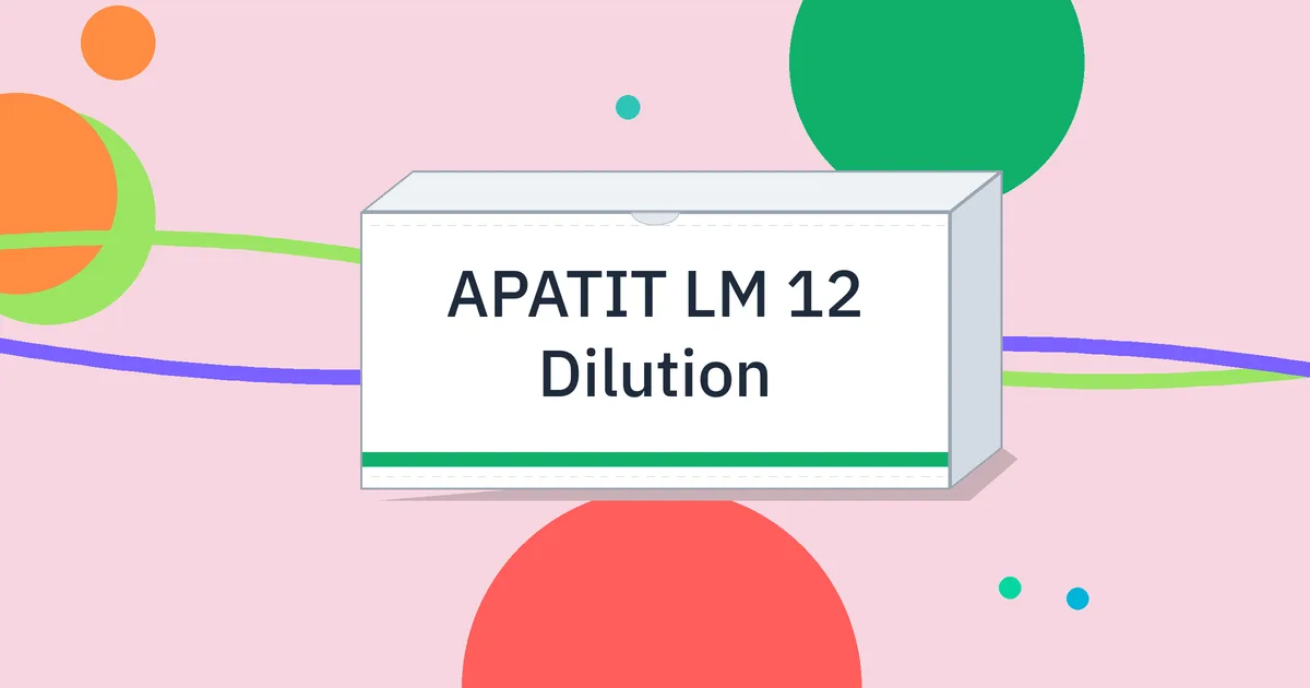 Symbolbild: Packung mit der Aufschrift APATIT LM 12 Dilution (PZN 13377309) – Verfügbarkeit und Bezug in Apotheken in Frankfurt am Main