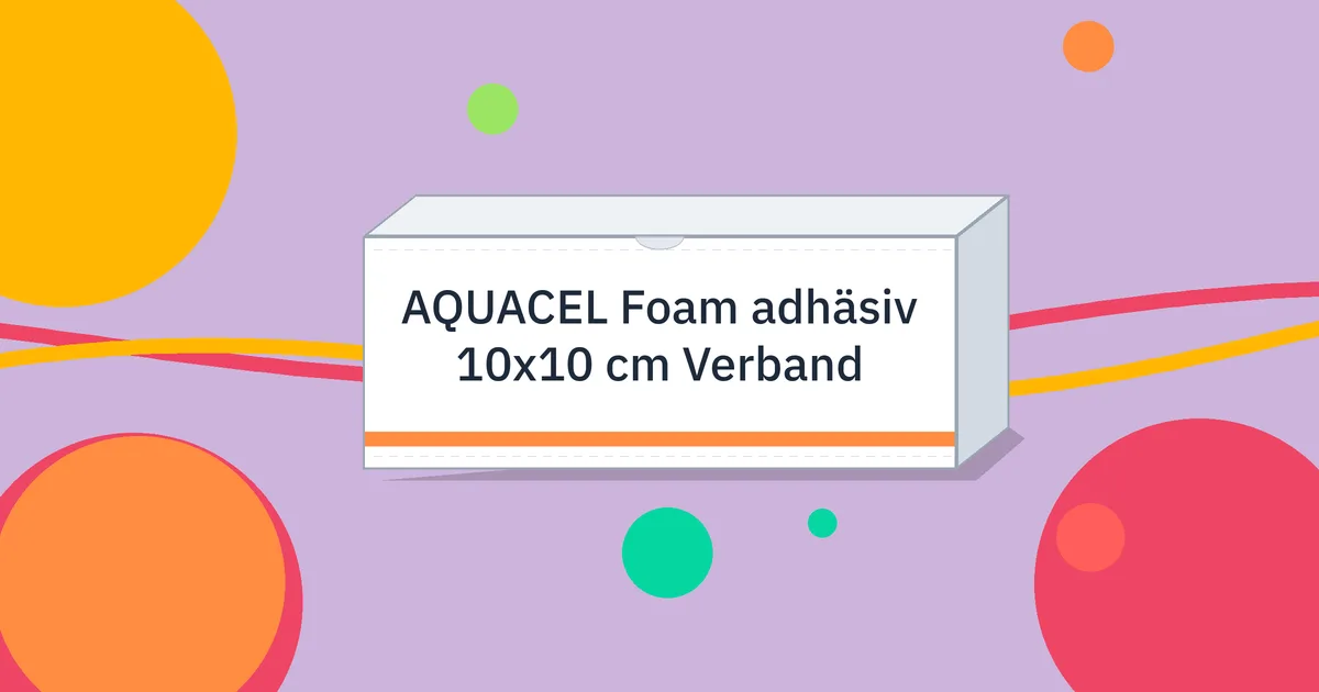 Symbolbild: Packung mit der Aufschrift AQUACEL Foam adhäsiv 10x10 cm Verband (PZN 12419684) – Verfügbarkeit und Bezug in Apotheken in Frankfurt am Main