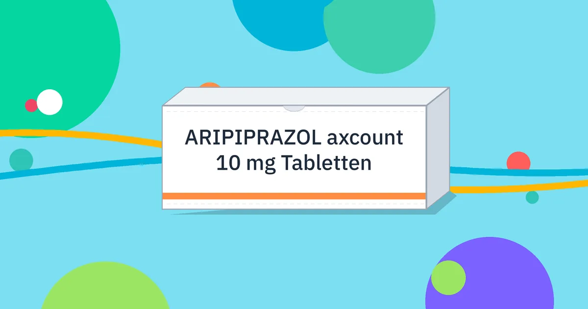 Symbolbild: Packung mit der Aufschrift ARIPIPRAZOL axcount 10 mg Tabletten (PZN 17829659) – Verfügbarkeit und Bezug in Apotheken in Frankfurt am Main