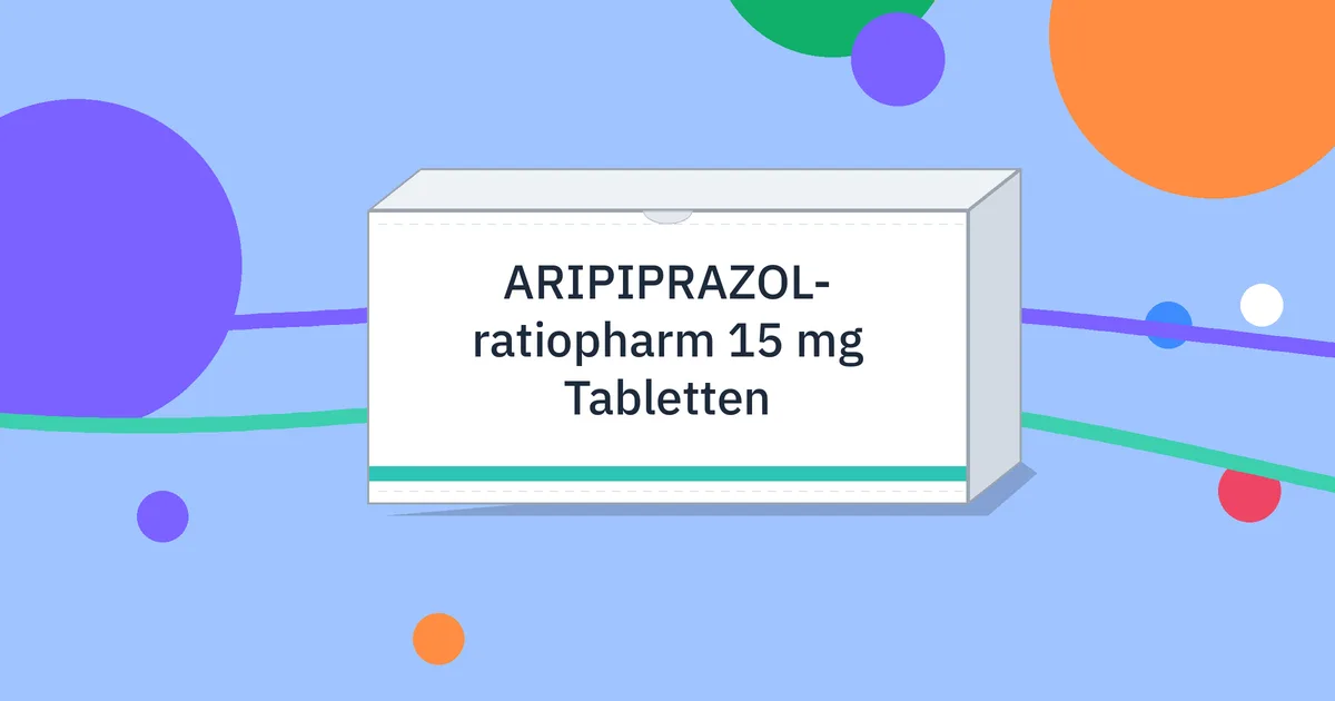 Symbolbild: Packung mit der Aufschrift ARIPIPRAZOL-ratiopharm 15 mg Tabletten (PZN 10308360) – Verfügbarkeit und Bezug in Apotheken in Frankfurt am Main