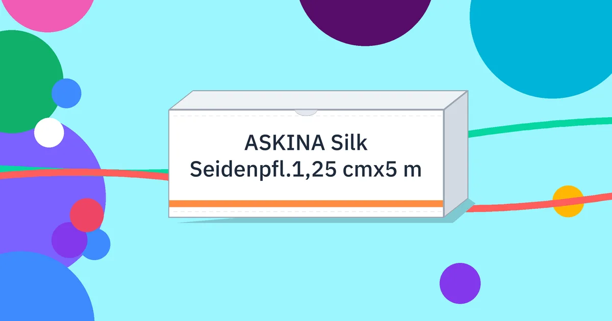 Symbolbild: Packung mit der Aufschrift ASKINA Silk Seidenpfl.1,25 cmx5 m (PZN 16026906) – Verfügbarkeit und Bezug in Apotheken in Frankfurt am Main