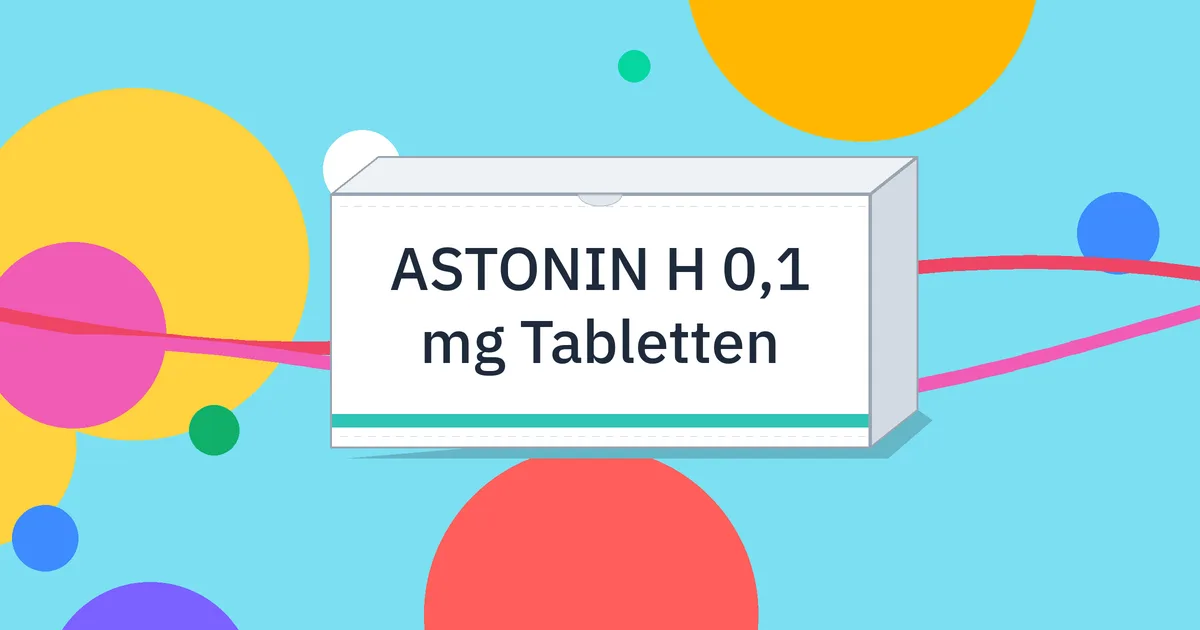 Symbolbild: Packung mit der Aufschrift ASTONIN H 0,1 mg Tabletten (PZN 11098077) – Verfügbarkeit und Bezug in Apotheken in Frankfurt am Main