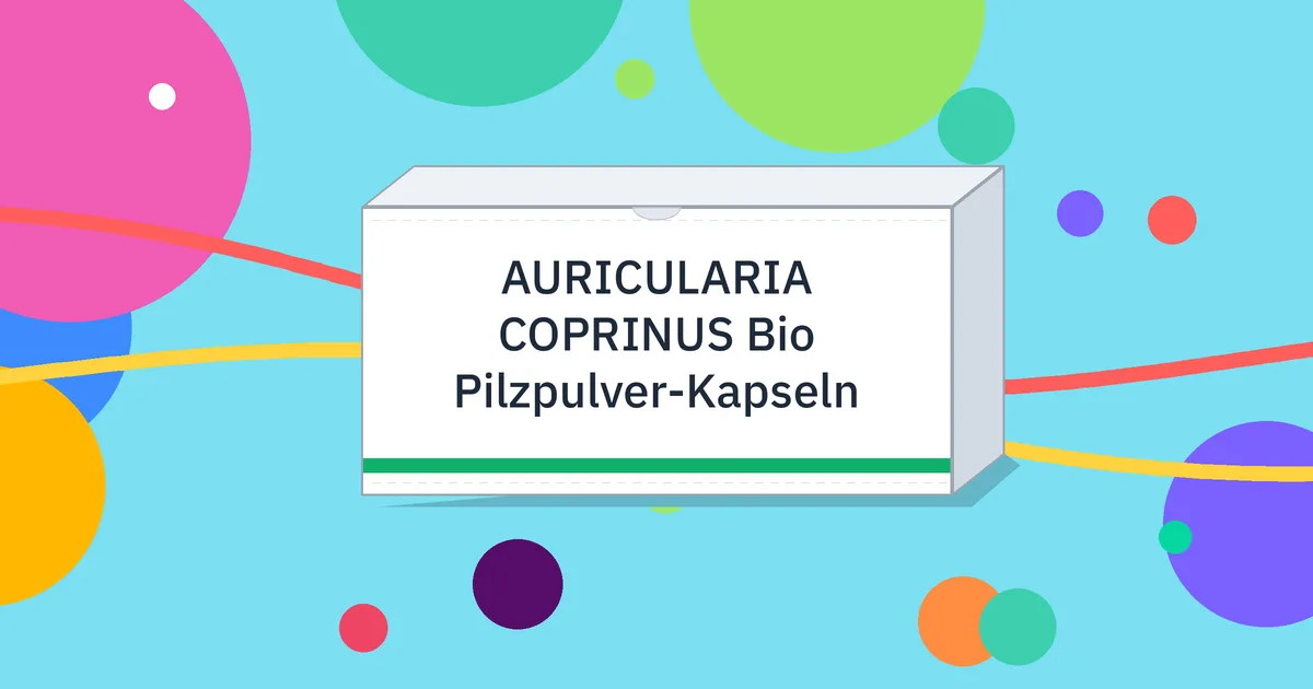 Symbolbild: Packung mit der Aufschrift AURICULARIA COPRINUS Bio Pilzpulver-Kapseln (PZN 19710017) – Verfügbarkeit und Bezug in Apotheken in Frankfurt am Main