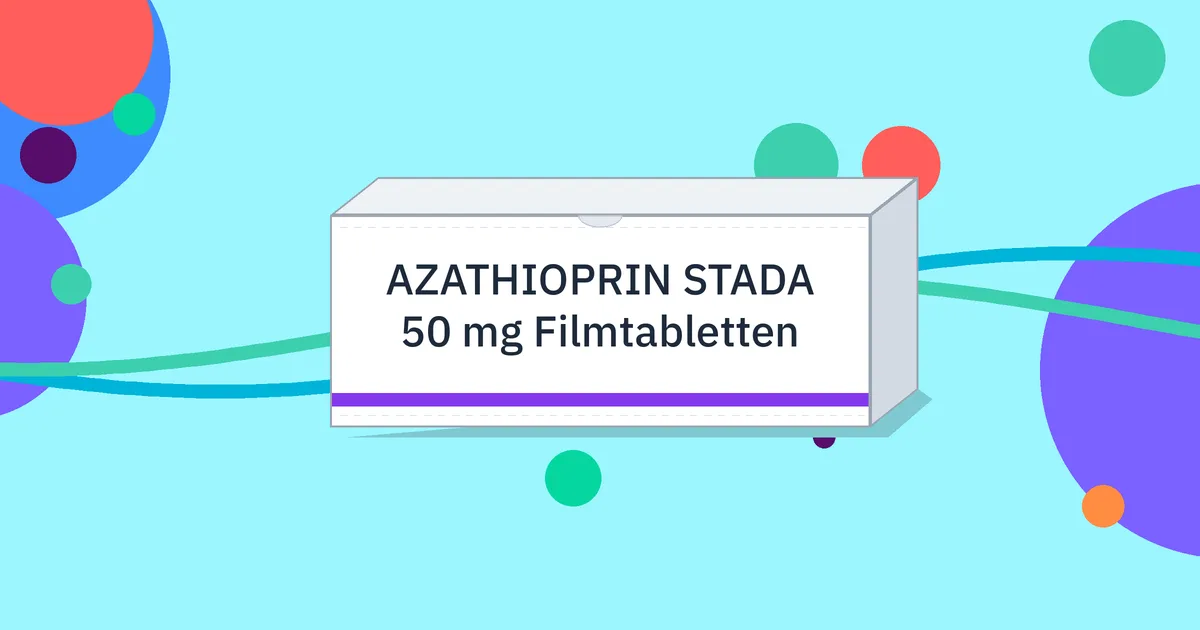 Symbolbild: Packung mit der Aufschrift AZATHIOPRIN STADA 50 mg Filmtabletten (PZN 01331294) – Verfügbarkeit und Bezug in Apotheken in Frankfurt am Main
