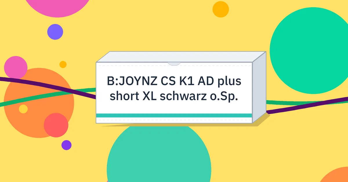 Symbolbild: Packung mit der Aufschrift B:JOYNZ CS K1 AD plus short XL schwarz o.Sp. (PZN 20528281) – Verfügbarkeit und Bezug in Apotheken in Frankfurt am Main
